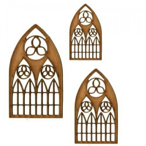 Stone Mullion Gothic Arch Window - MDF Wood Shape